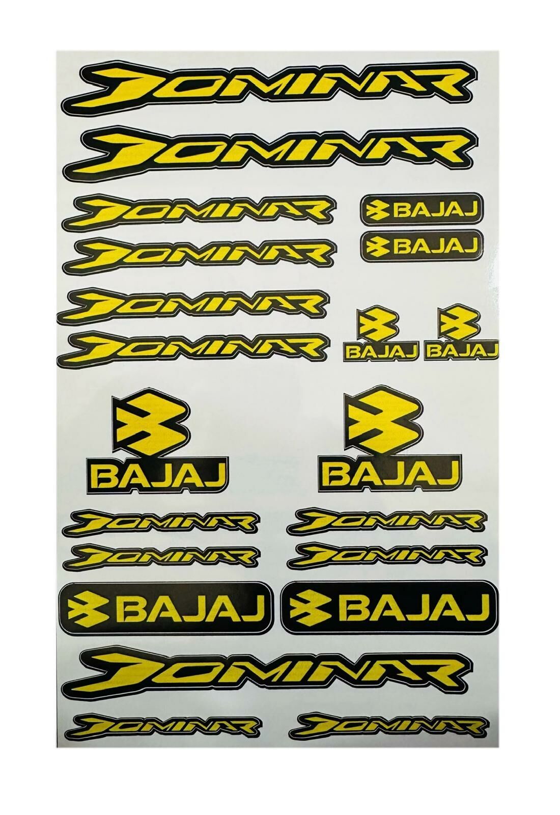 Bajaj Dominar Uyumlu Sarı 21 Parça A4 Sticker Seti