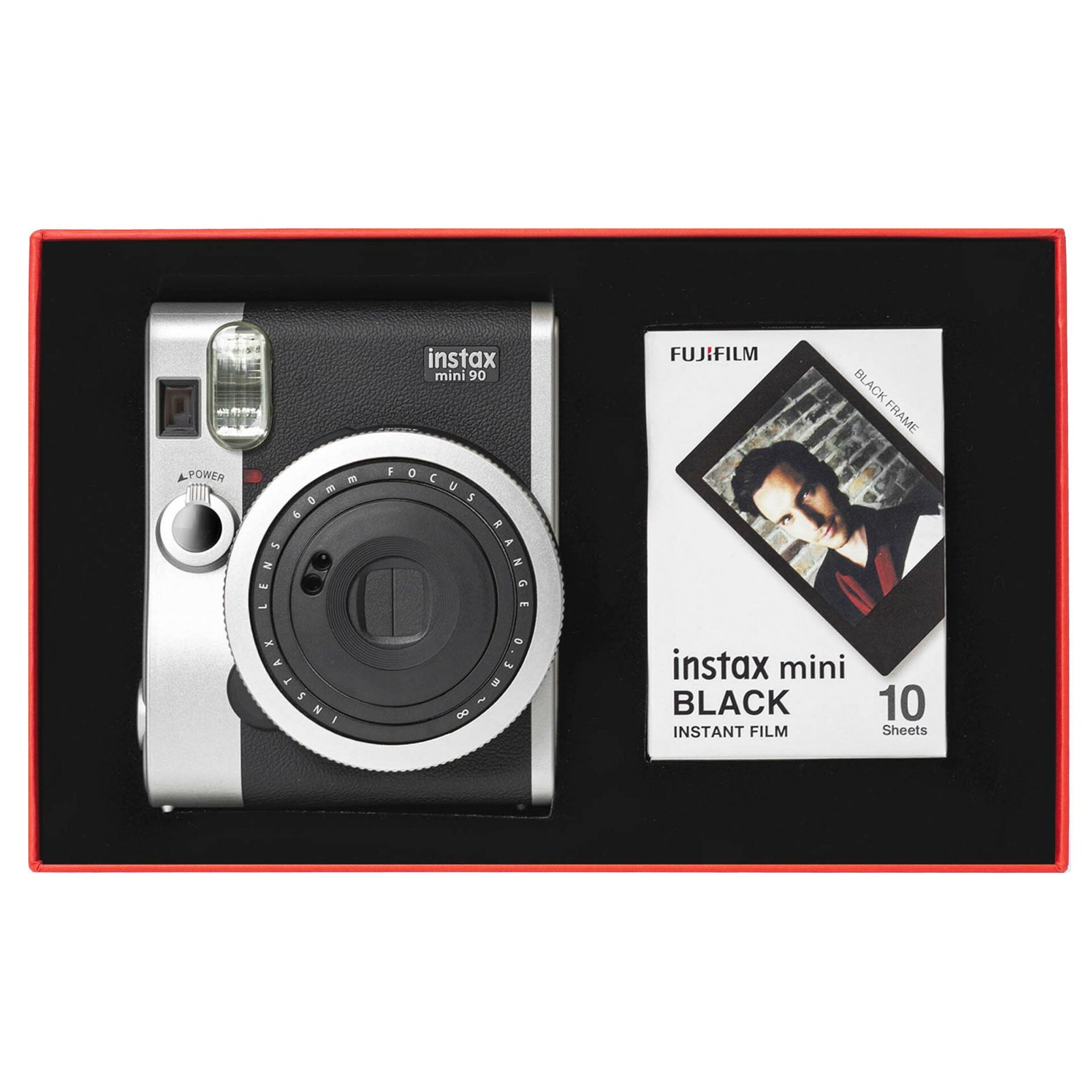 İnstax Neo 90 Classic Siyah Fotoğraf Makinesi Kırmızı Special Box - Njoy'da