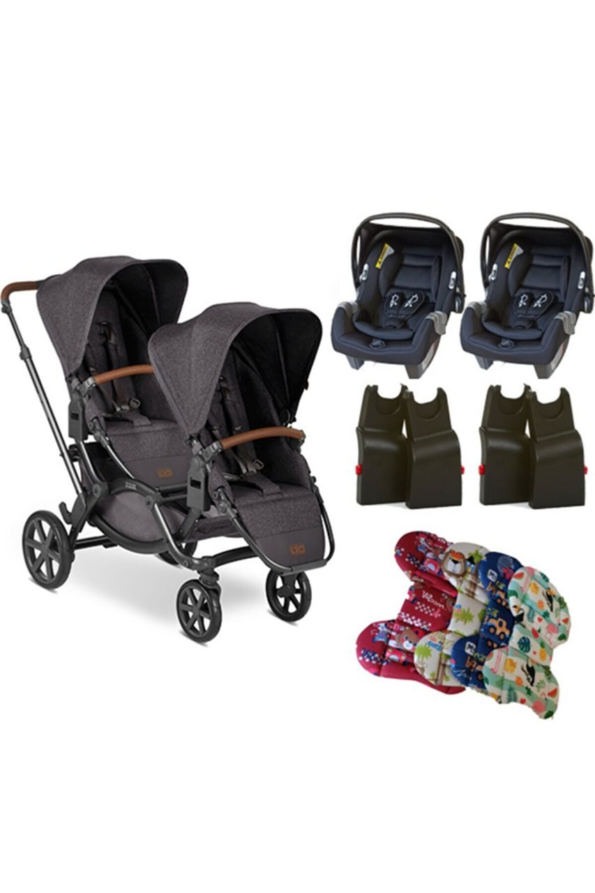 ABC Design Zoom Ikiz Bebek Arabası Street Jixy Black Ana Kucağı Set ...