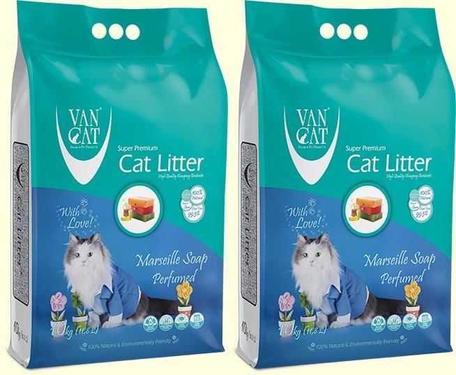 Vancat Kalın Tane Kedi Kumu Sabun Kokulu 10 Kg X 2 Adet - Petpal