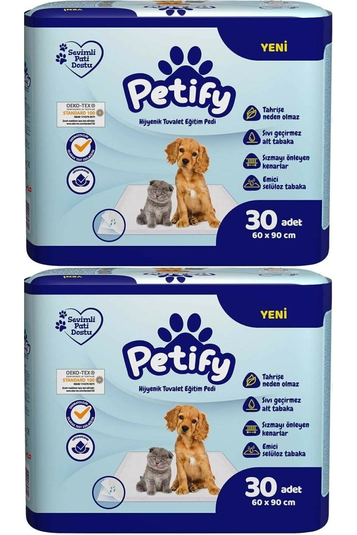 Evcil Hayvan Tuvalet Eğitim Pedi 60*90cm 60 Adet (2pk*30) - Petpal
