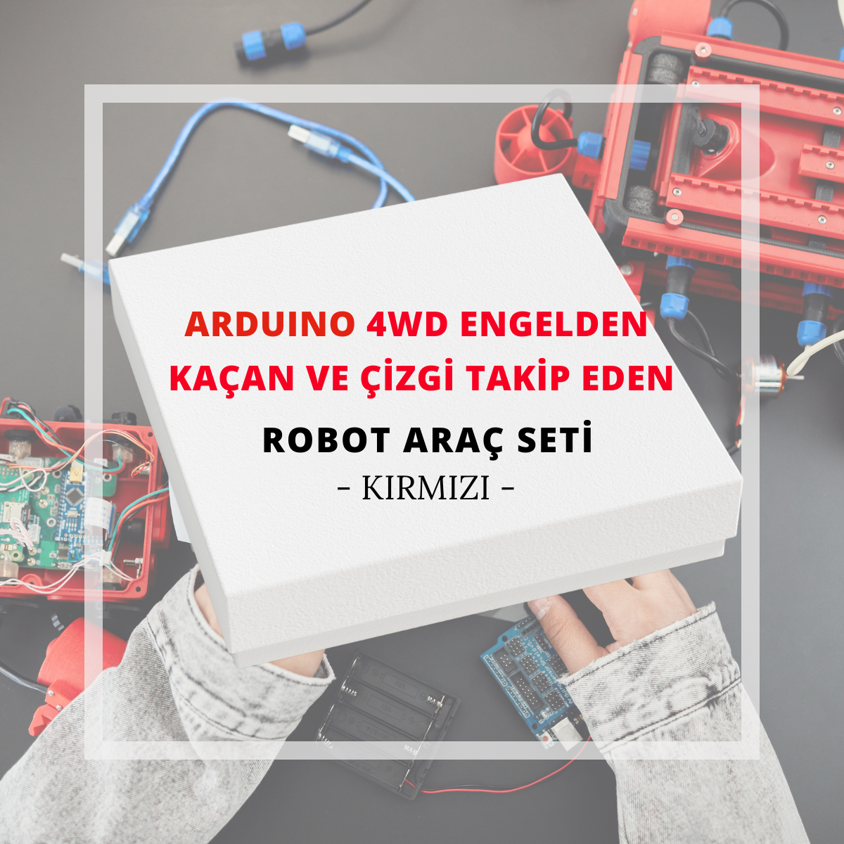 Arduino Kırmızı 4wd Wifi Engelden Kaçan Ve Çizgi Takip Eden Robot Araç Seti Arduino Robotİk