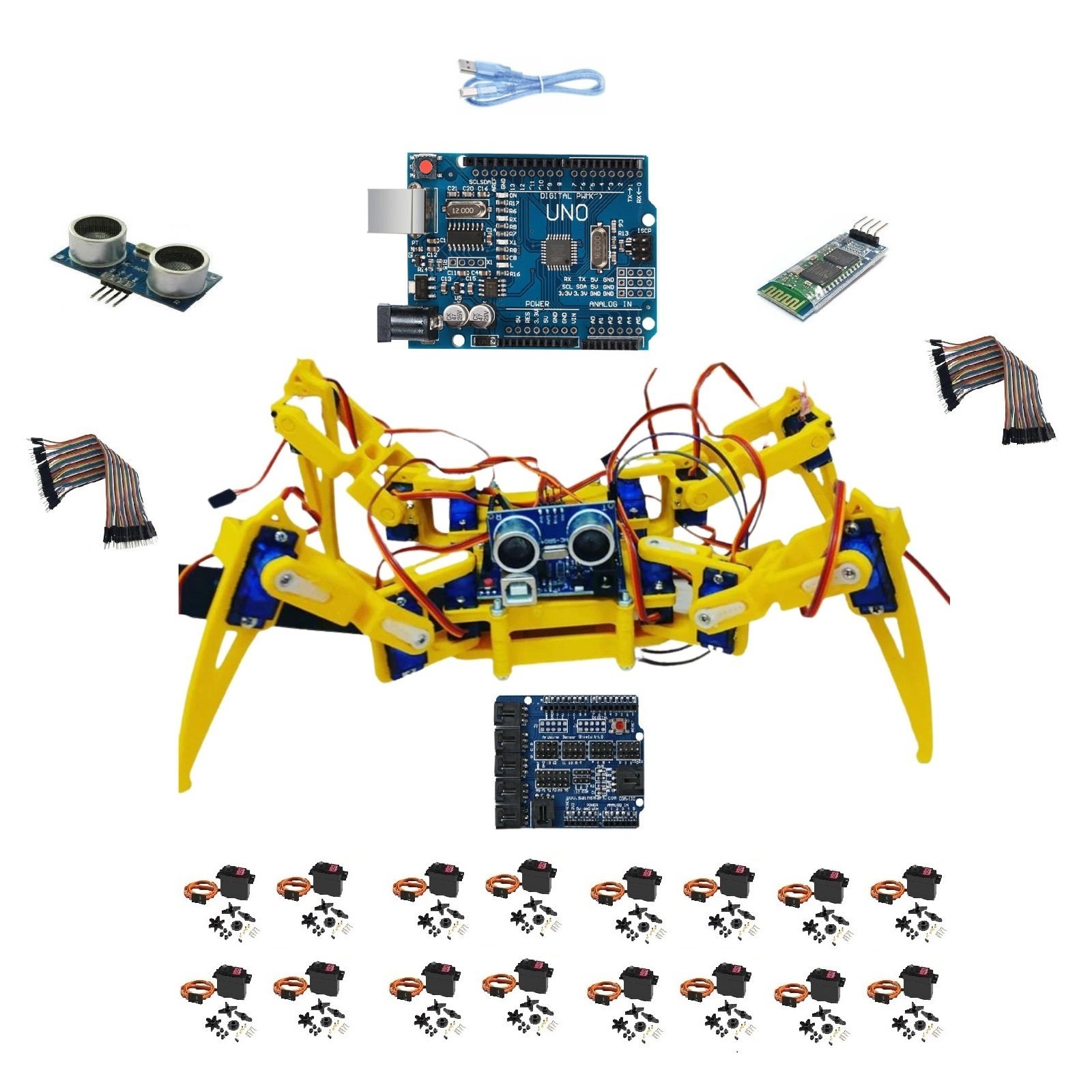 Arduino ﻿Örümcek Robot Seti Arduino Robotİk Setler 