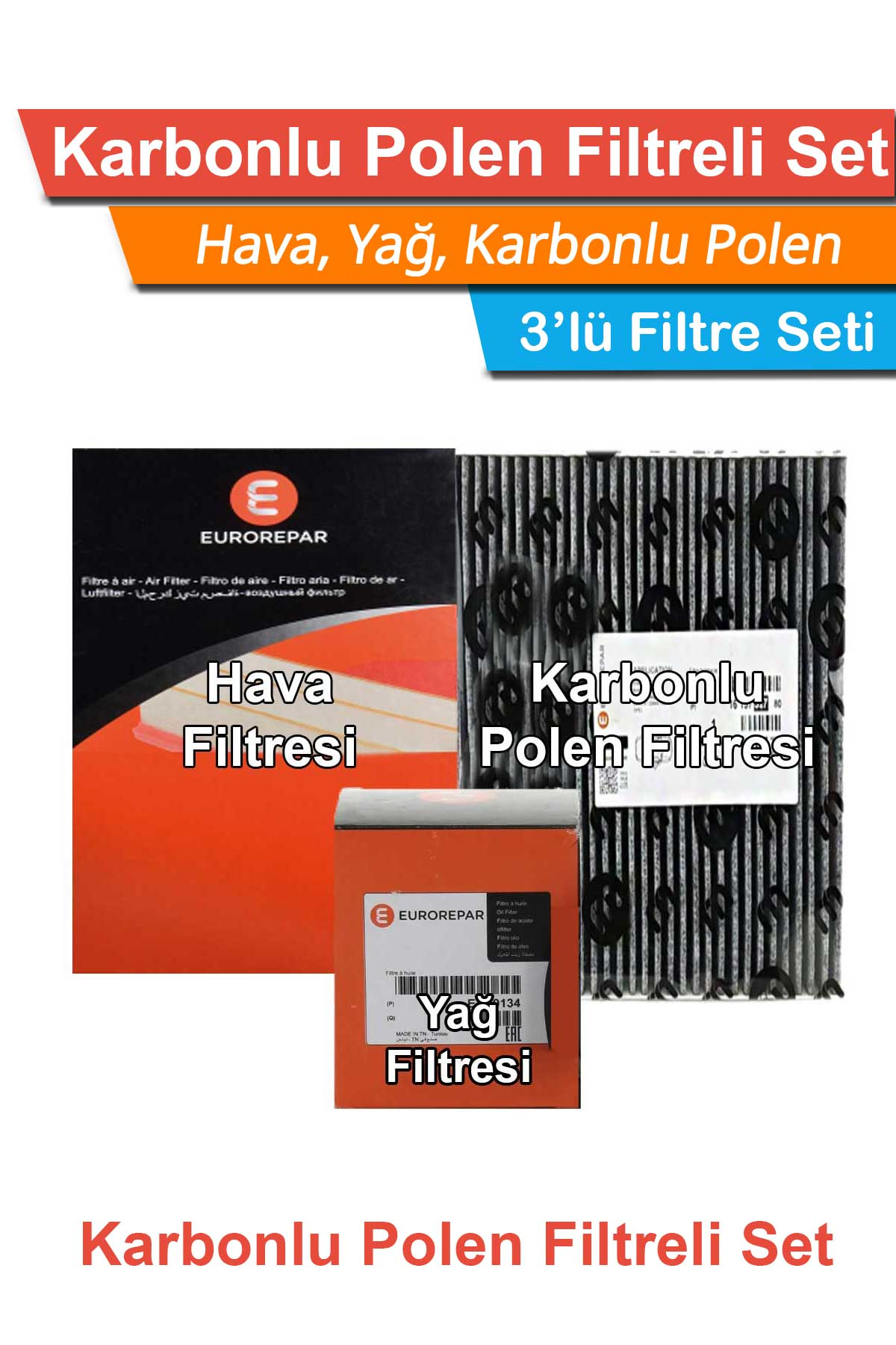 Citroen C4 1.4 Benzinli Eurorepar Filtre Bakım Seti 2004-2010 Hava+Yağ ...