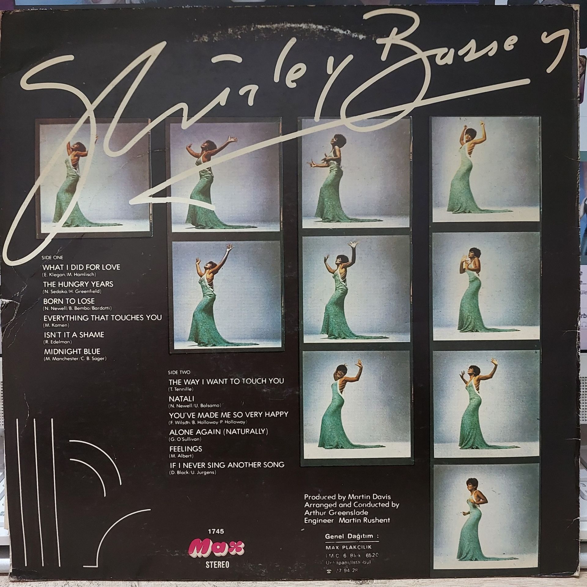 Shirley Bassey Love Life And Feelings Lp Plak