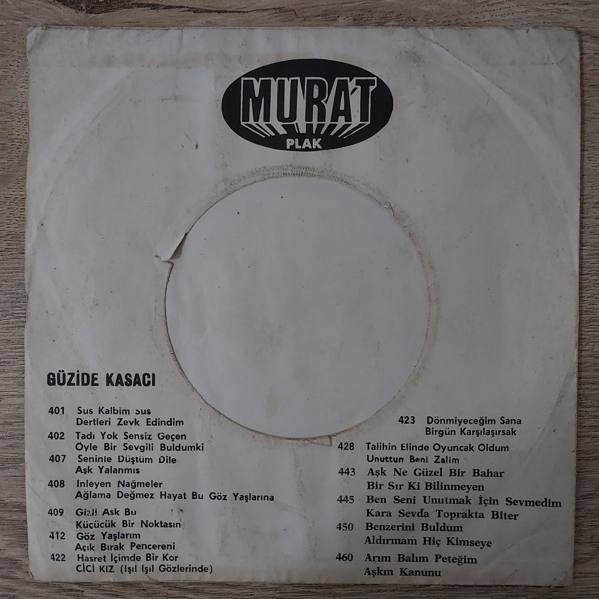 GÜZİDE KASACI - UNUTTUN BENİ ZALİM 45LİK PLAK GÜZİDE KASACI - UNUTTUN BENİ ZALİM 45LİK PLAK