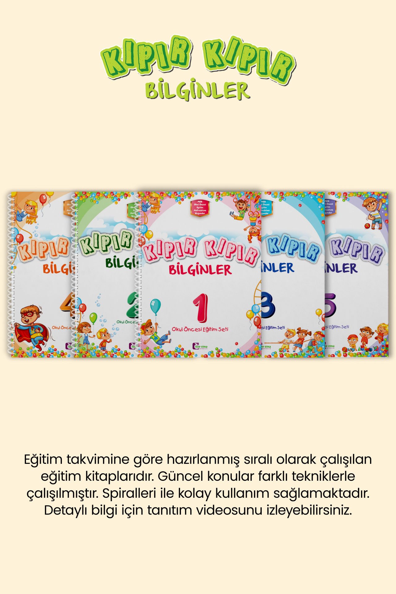 Kıpır Kıpır Bilginler 3 Yaş (36+) Ay Okul Öncesi Eğitim Seti