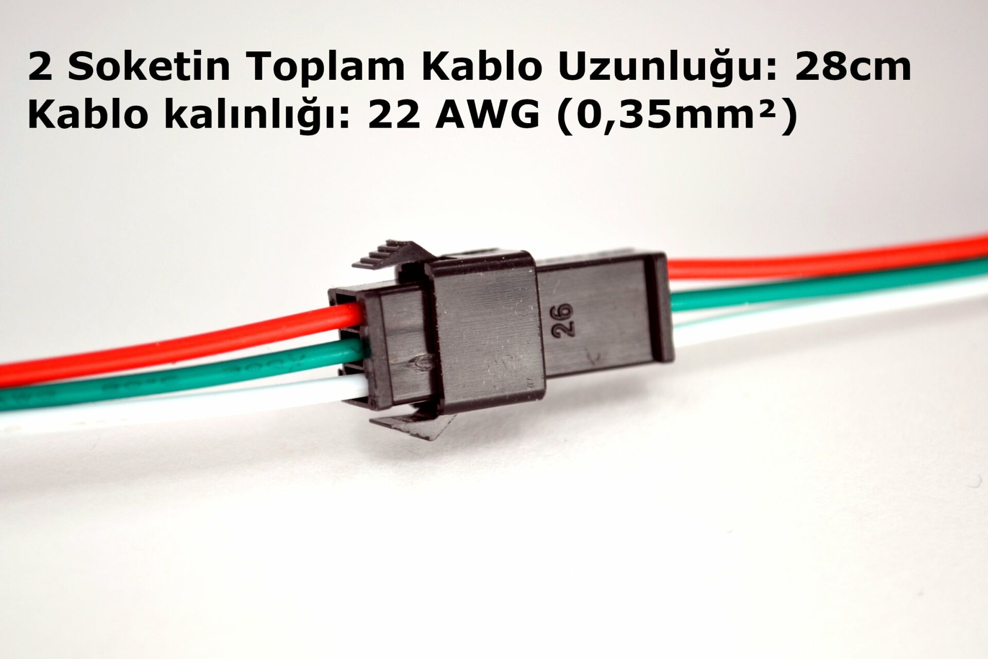 10 Takım 3 Pin Kablolu JST LED Konnektör Elektrik Soketi
