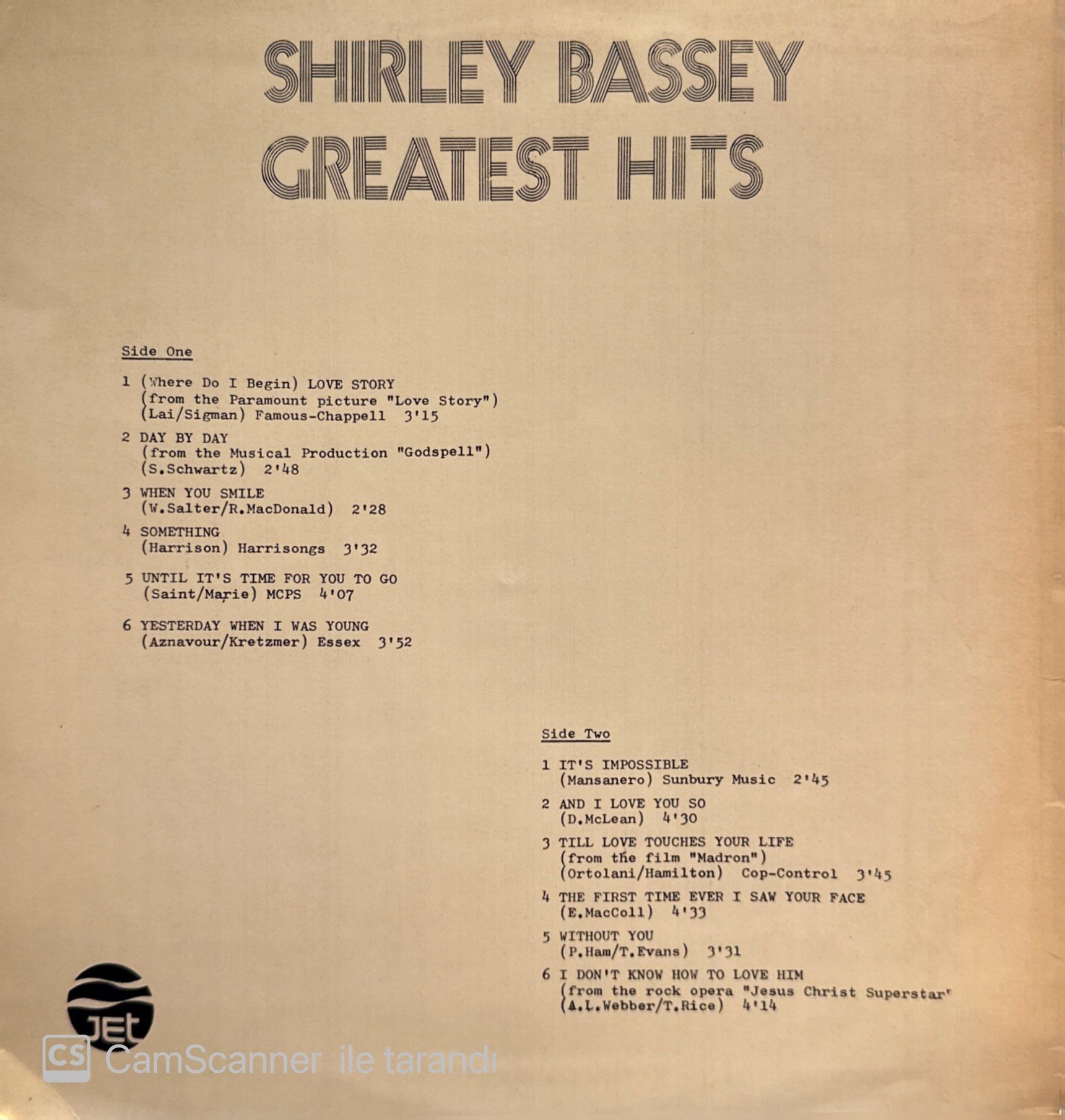 Shirley Bassey Greatest Hits Lp 4647