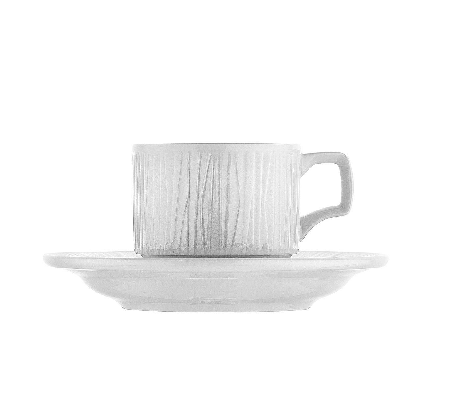 Kütahya Porcelain White Emotion Cup and Saucer