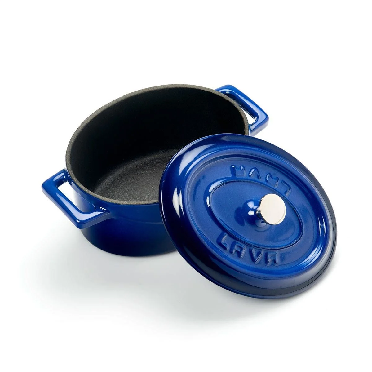 Lava Döküm Mini Oval Tencere 0,36 lt Mavi