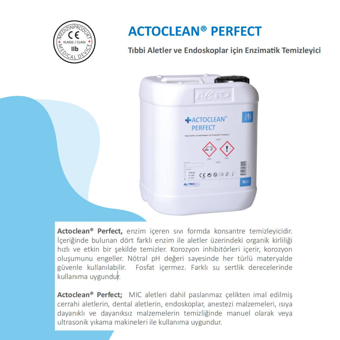 ACTOCLEAN® PERFECT 5 L Tıbbi Aletler ve Endoskoplar için Enzimatik ...