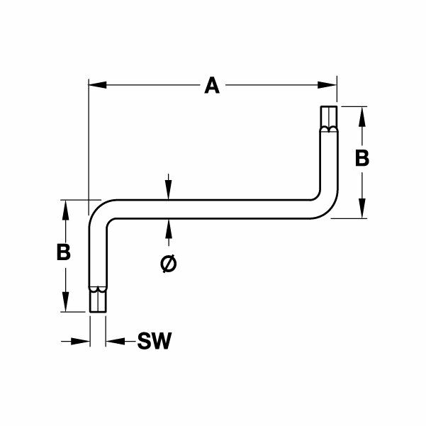 Hafele Allen Anahtar SW4 48x20x4,4mm