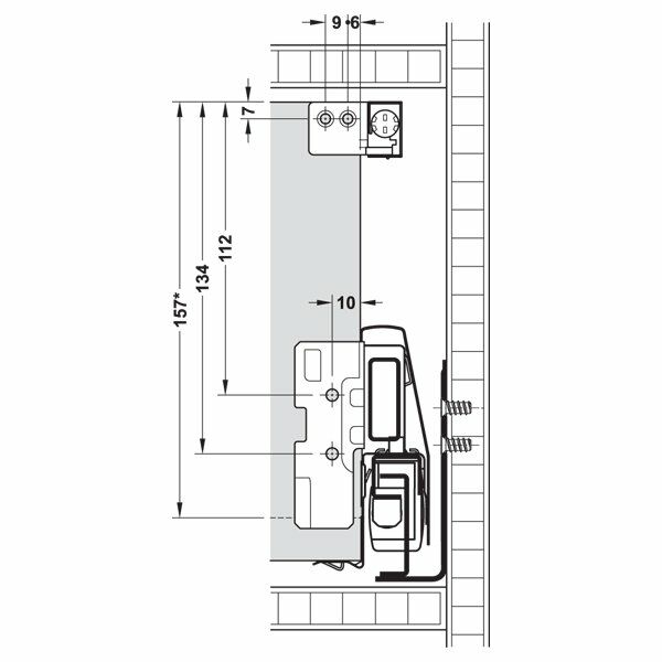 Hafele Çekmece Seti Cam Bordürlü 45'lik Vidalı Beyaz