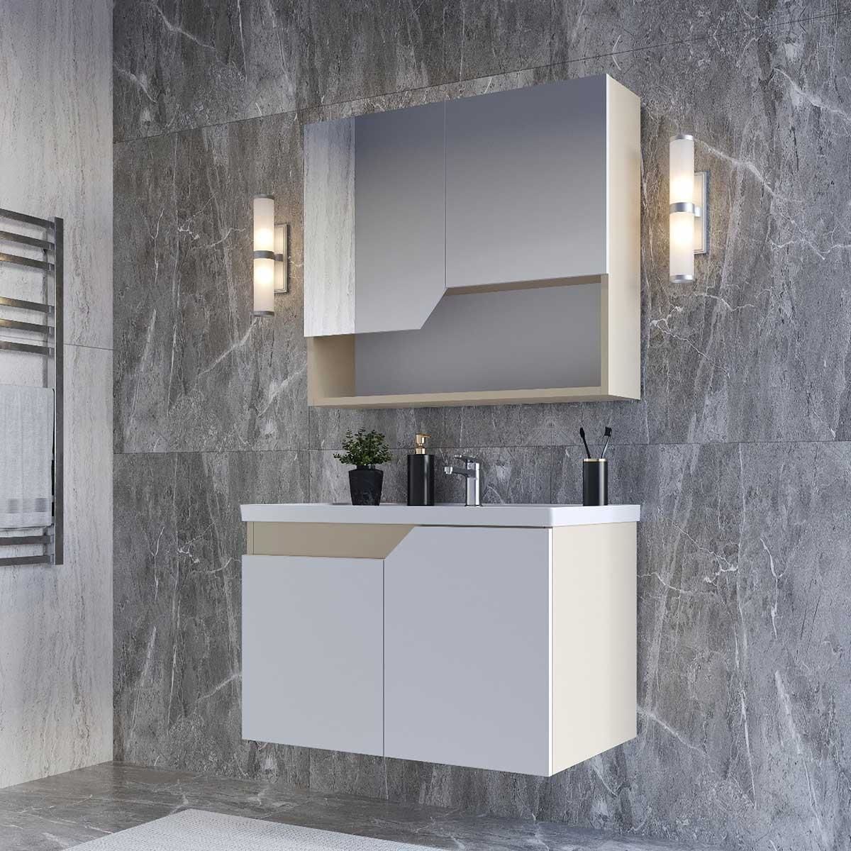 Teta Home Napoli 80 cm Mdf Banyo Dolabı Seti