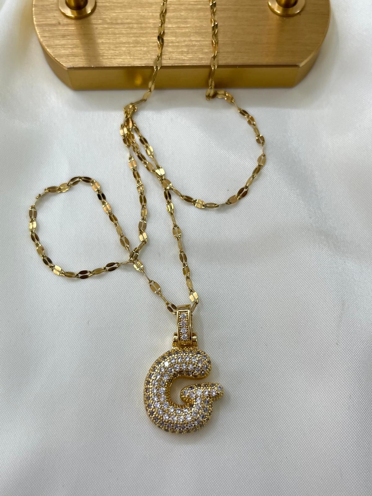 Çelik Gold G Harf Kolye Toptan Satın Al