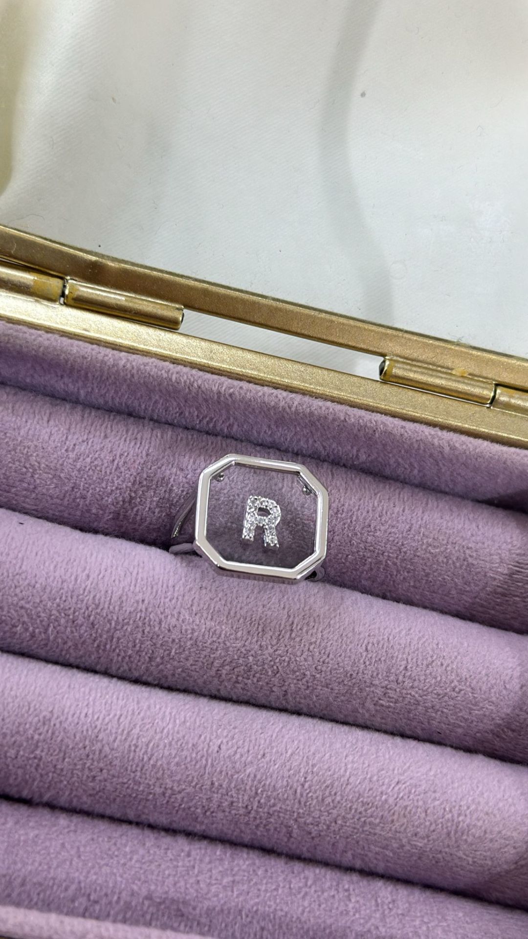 Çelik Silver R Harf Ayarlanabilir Yüzük Toptan Satın Al