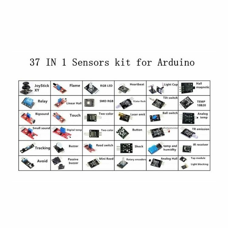 Arduino Sensör Modülü Kiti Seti 37 Çeşit (37-in-1) - Kutulu | Rakun Robotik
