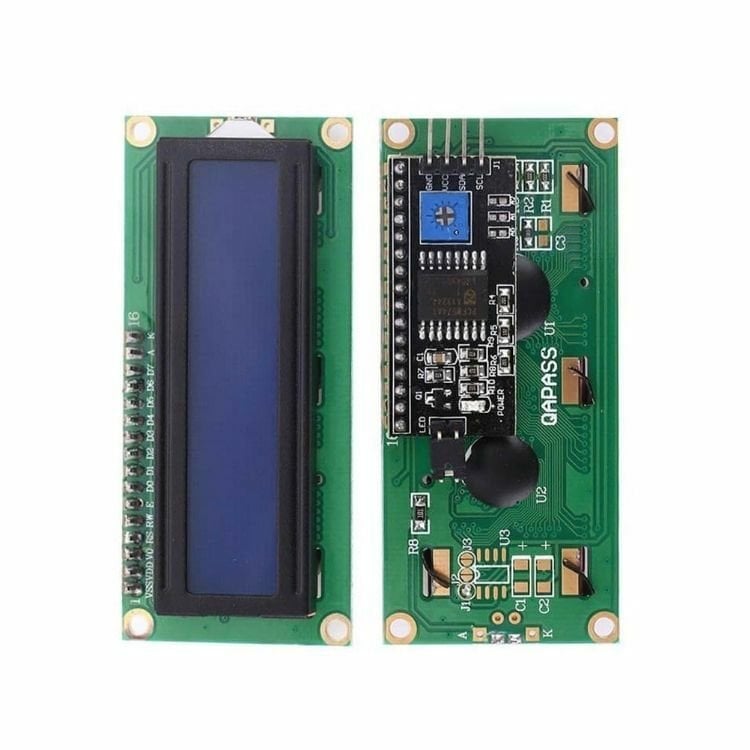 I2C Lehimli 16x2 LCD Ekran - Mavi Üzerine Beyaz