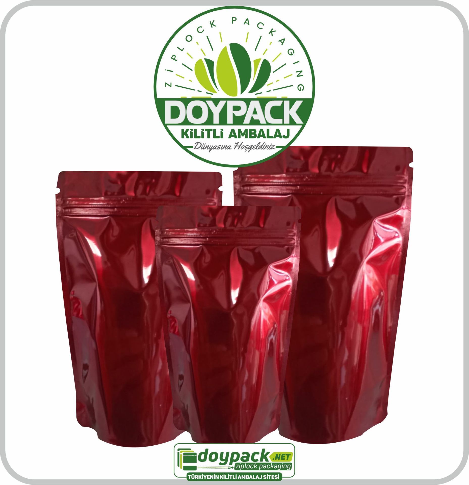 Bordo Alüminyum Kilitli Doypack - Doypack.net