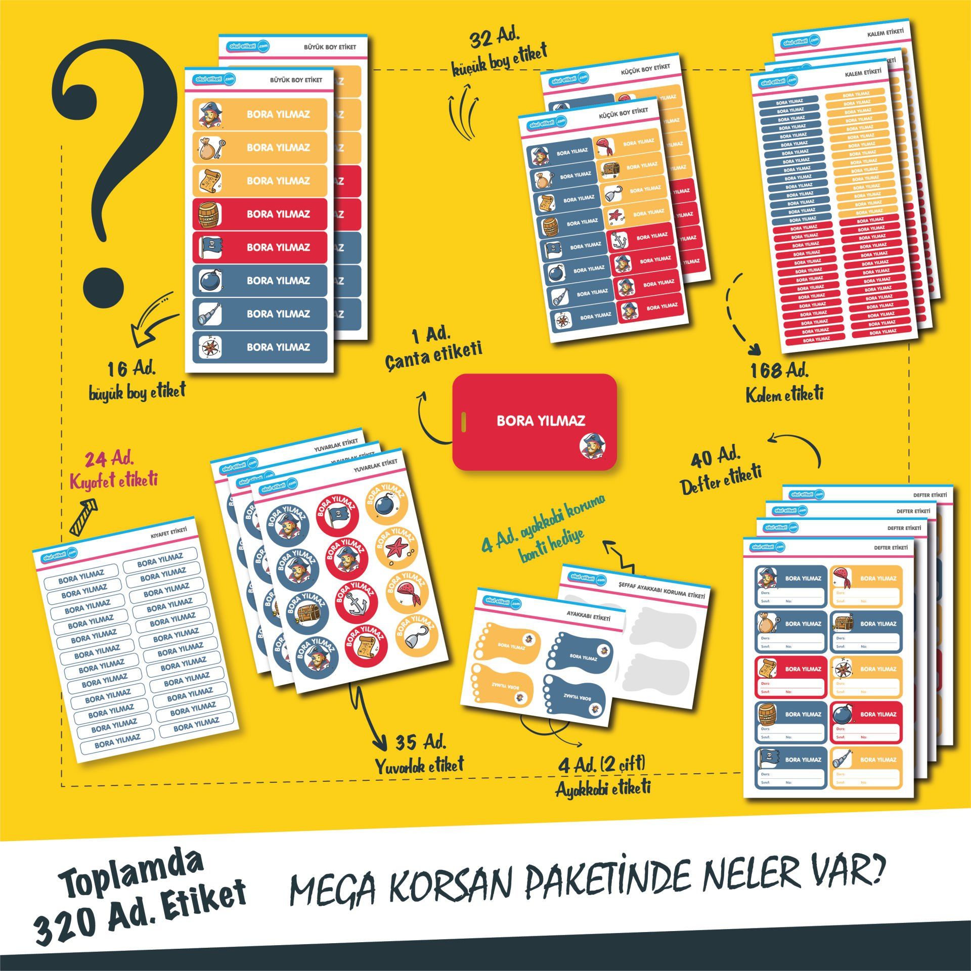 Mega Korsan Okul Etiketi 5165