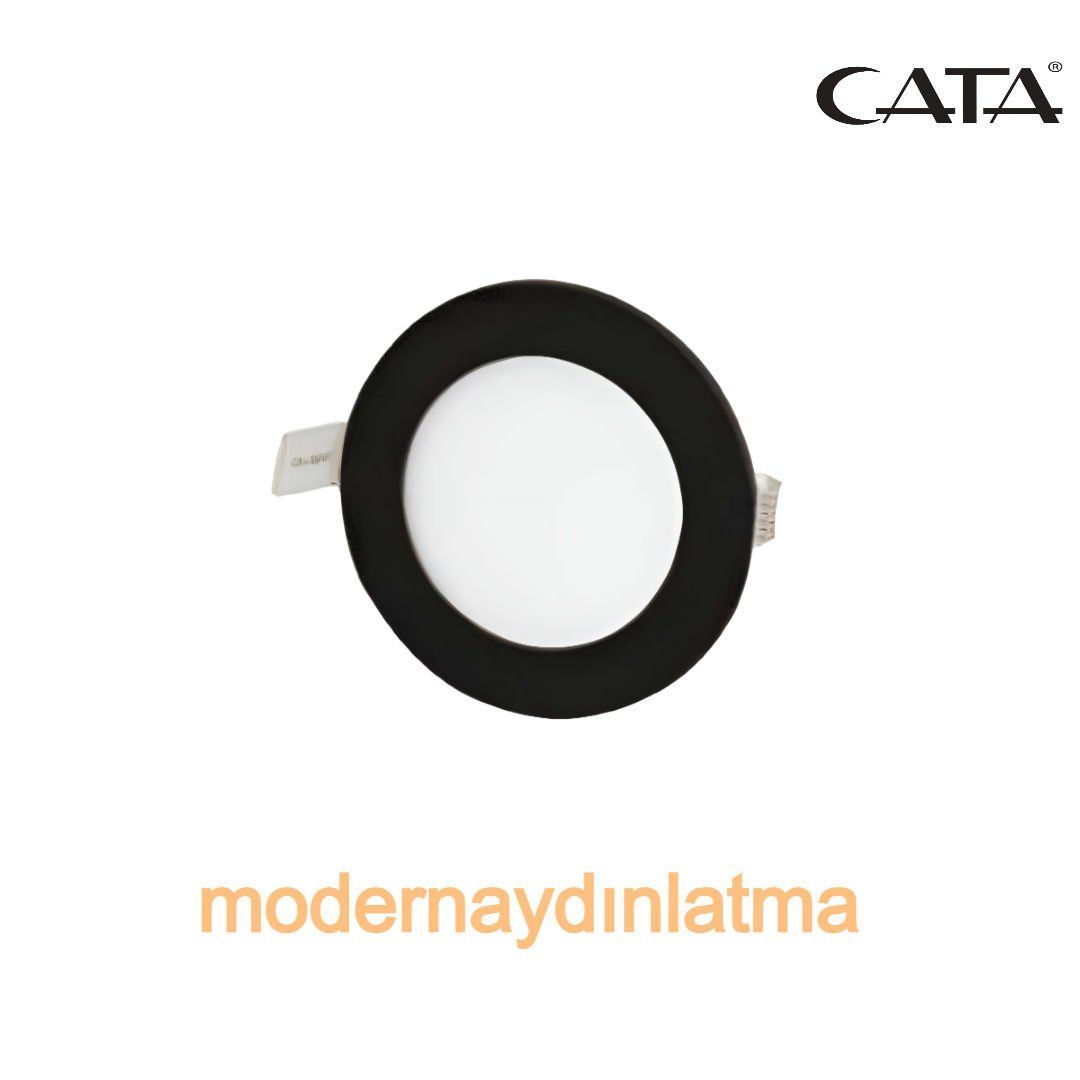 Cata CT 5125 6W Siyah Kasa Slim Led Panel Spot Beyaz Işık