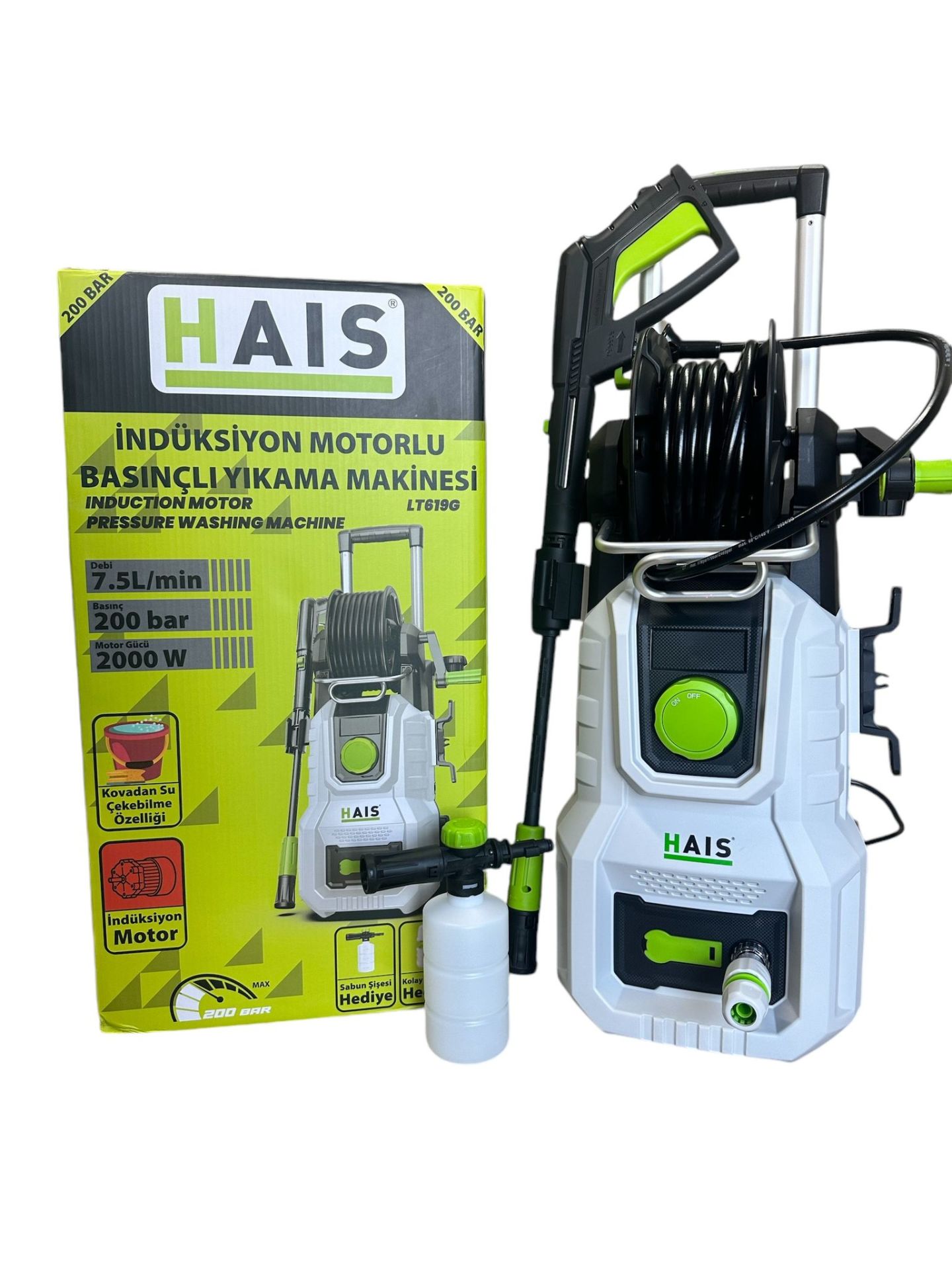 Hais 200 Bar İndüksiyon Motorlu Basınçlı Yıkama Makinesi