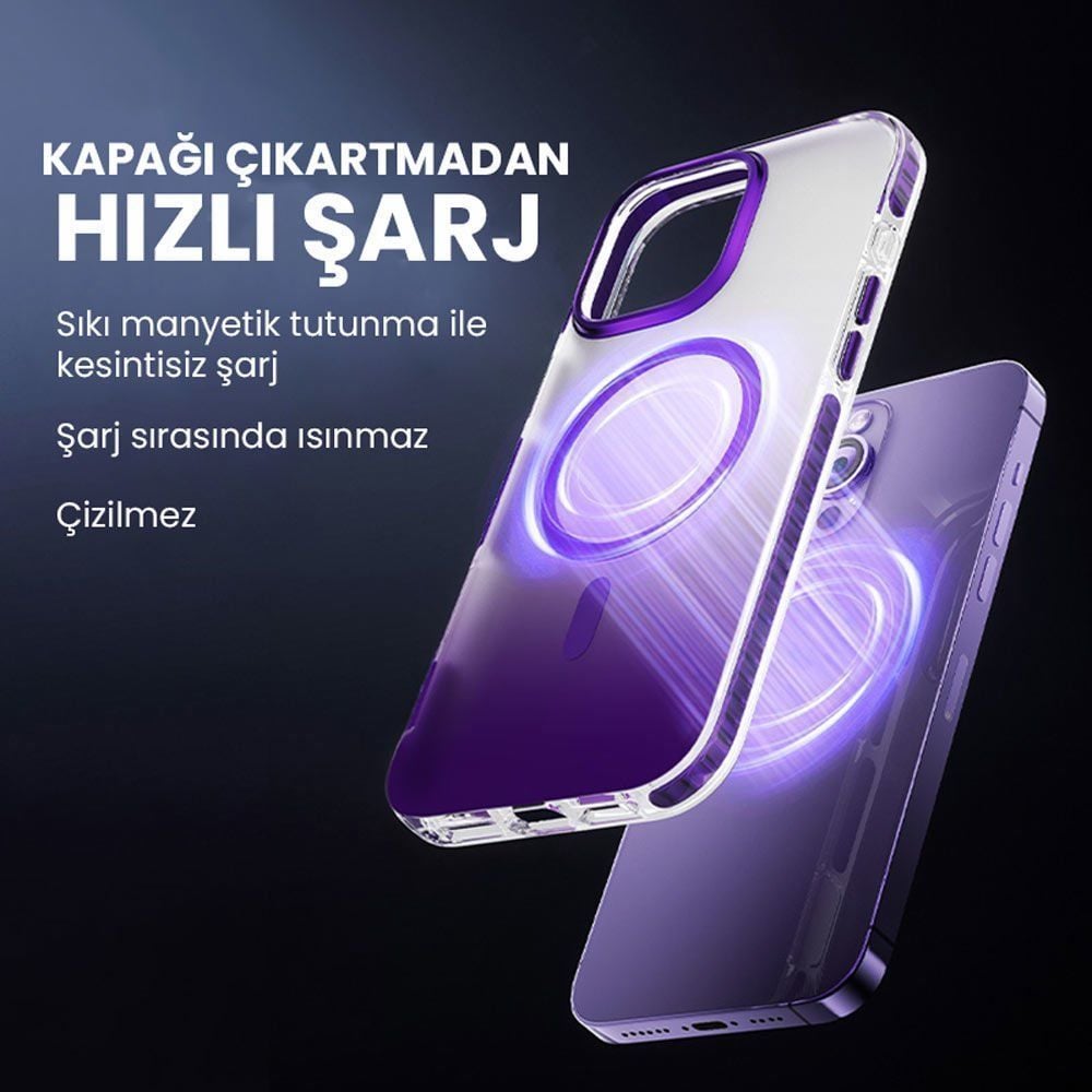 iPhone 16 Pro Max Spada Icon Magsafe Beyaz Kapak