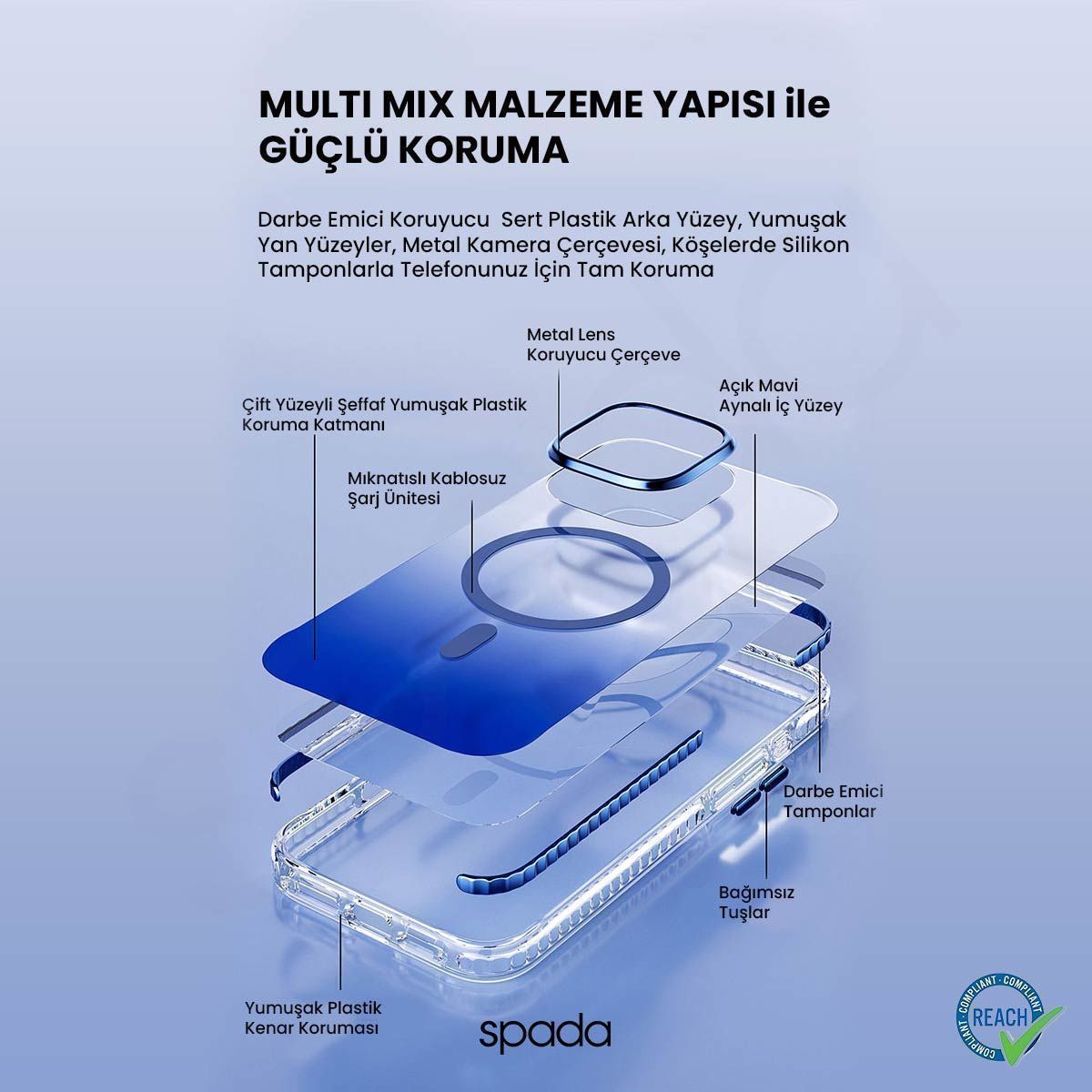 iPhone 16 Pro Max Spada Icon Magsafe Beyaz Kapak