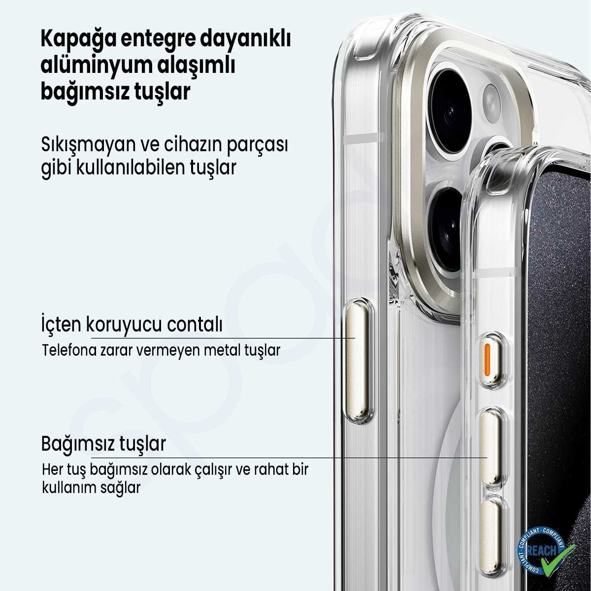 iPhone 16 Pro Max Spada Premium Magsafe Titanyum Gray Kapak