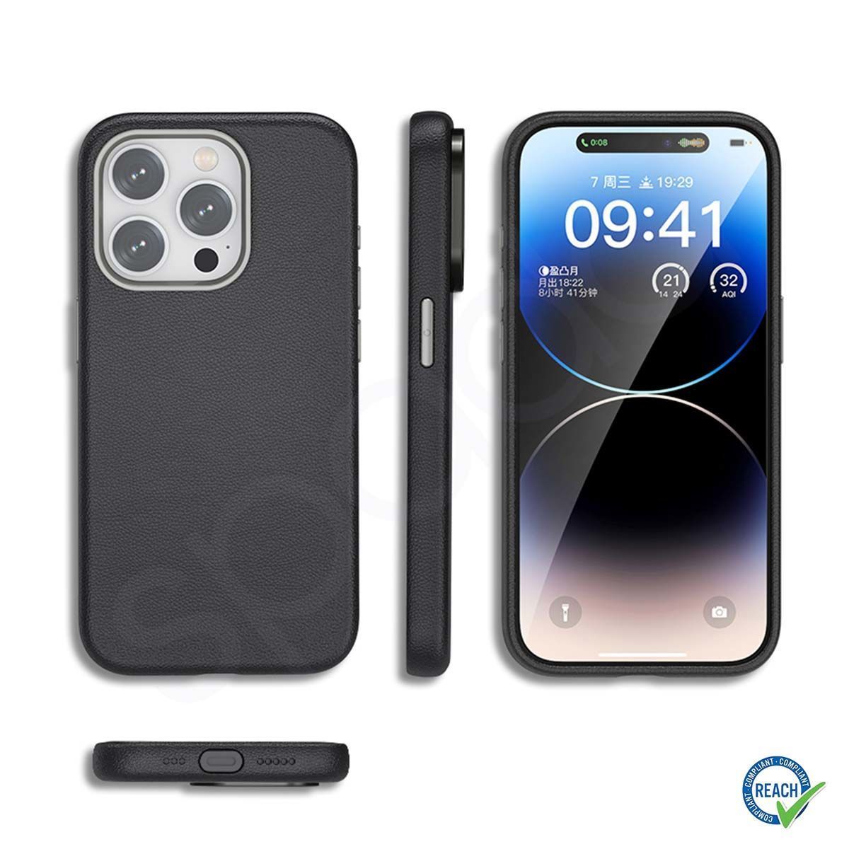 iPhone 15 Pro Max Spada Pelle Dark Blue Kapak