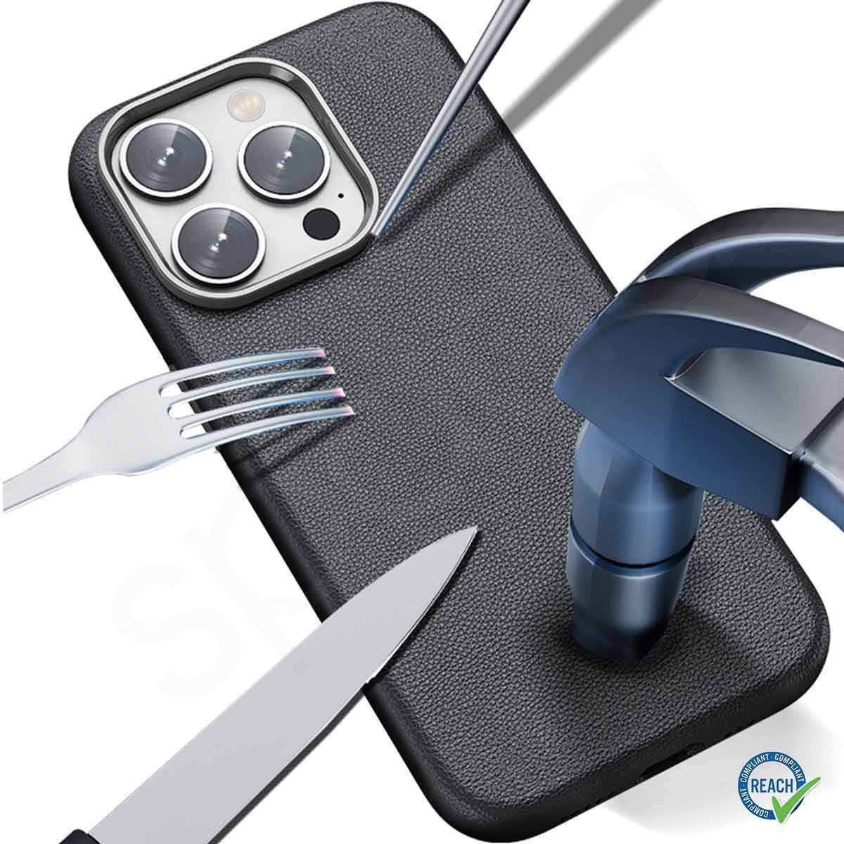 iPhone 15 Pro Max Spada Pelle Dark Blue Kapak