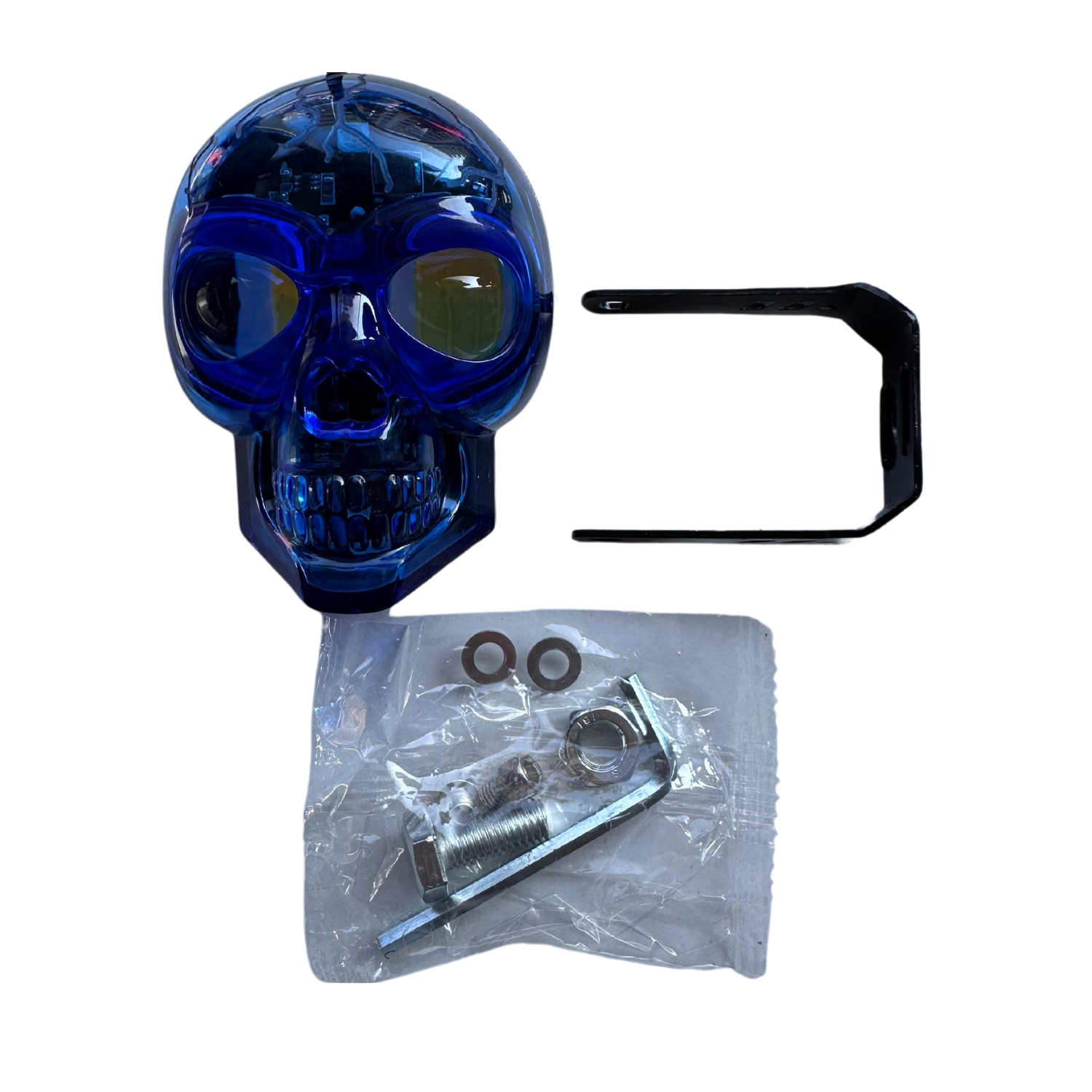 Motosiklet Sis Farı Mavi Kuru Kafa