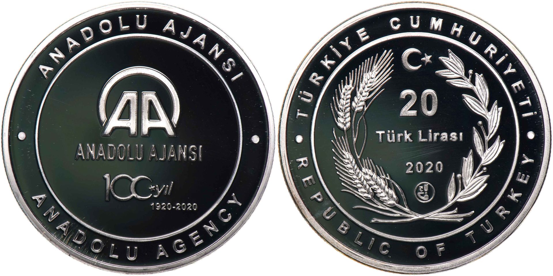 2020 ANADOLU AJANSI 100.YILI (PROOF GÜMÜŞ)-2020-2023-Osmanlı Nümismatik - Leuchtturm Türkiye ...