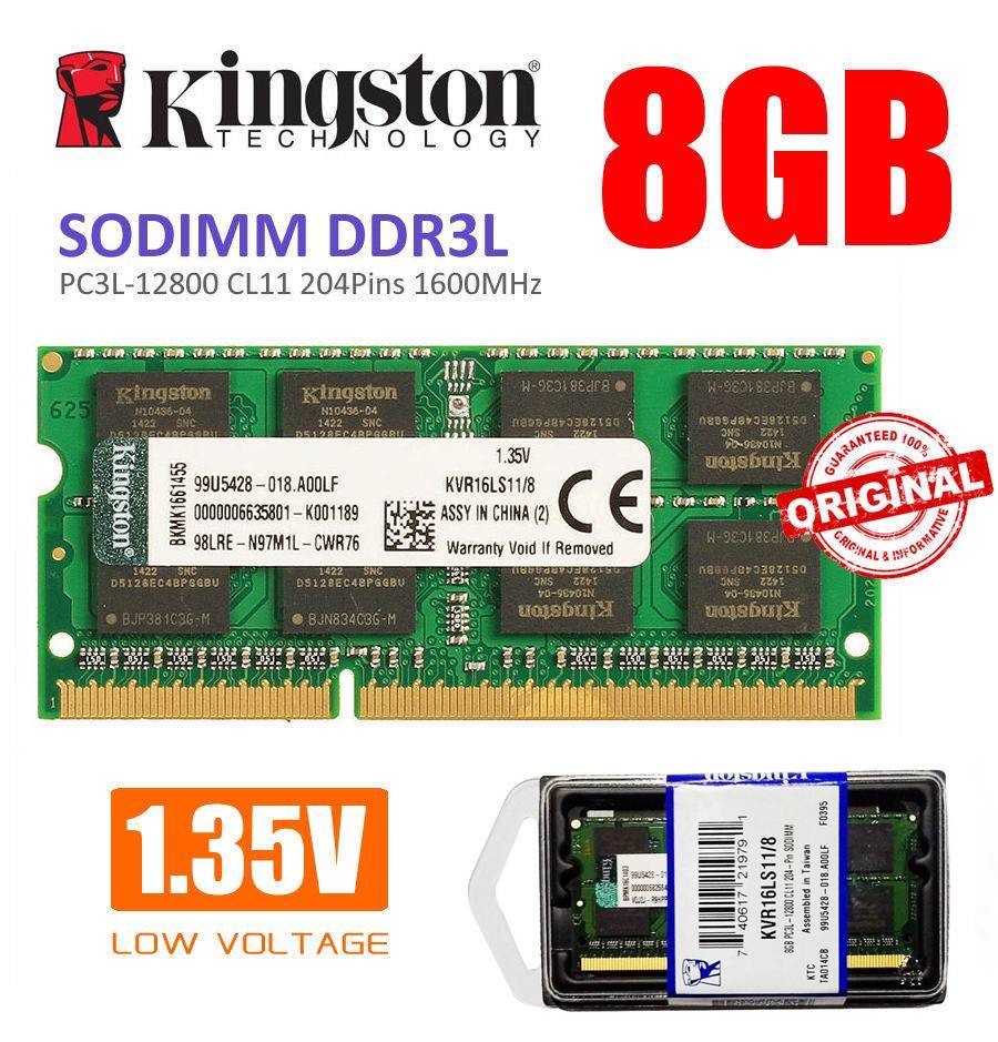 8GB Ddr3L Low Ram 1.35v kvr16ls11/8 Kingston DDR3L 12800 - 1600MHz CL11 LV DR 2Rx8 Notebook ...