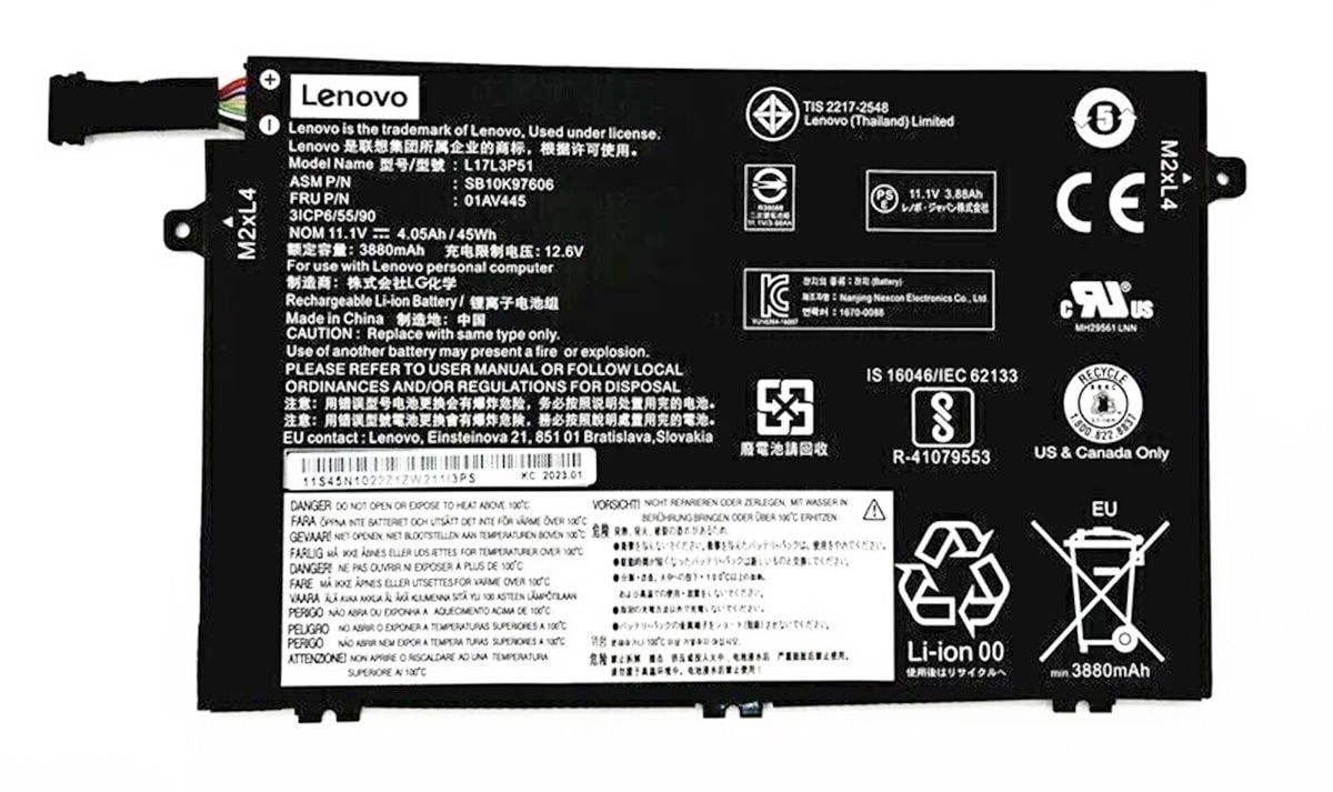 Lenovo Thinkpad Orjinal 01av445 01Av446 01Av447 L17C3P51, L17M3P51 ...