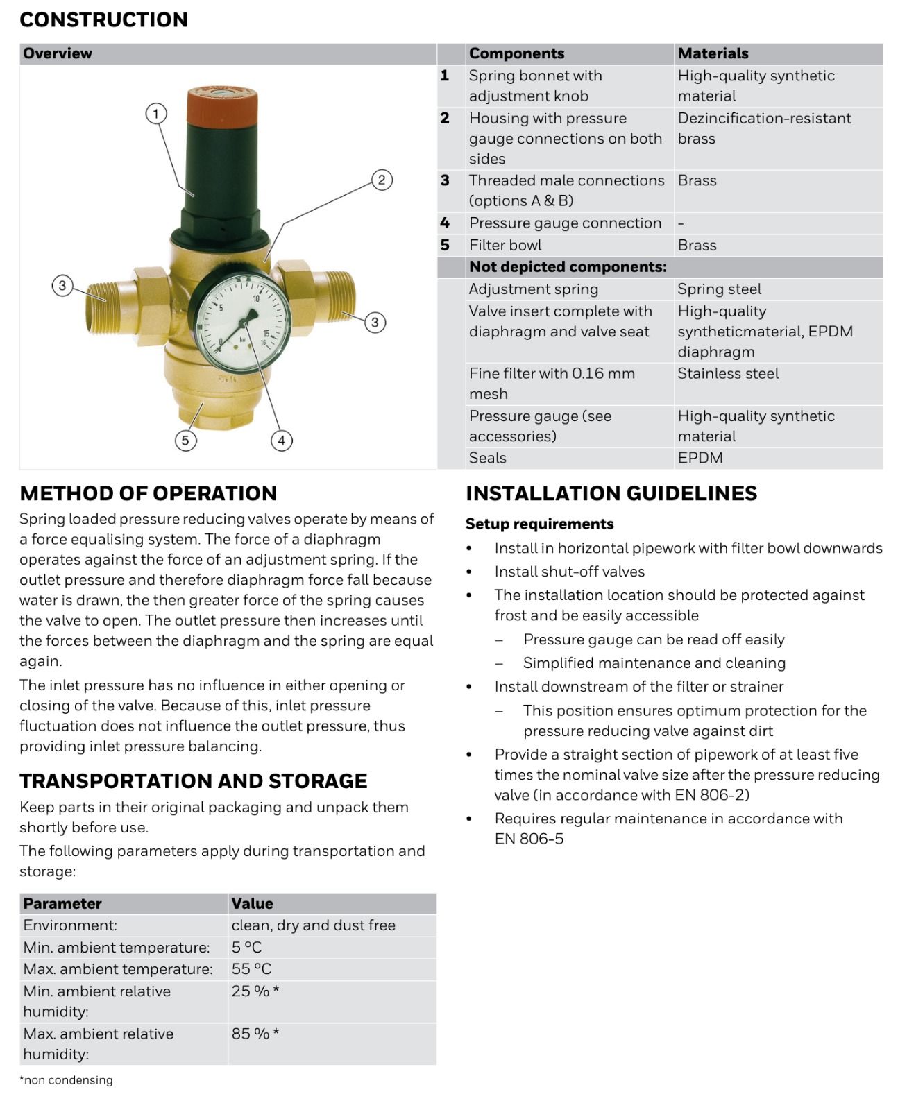 Honeywell D06FH - 1 1/2B Su Basınç Düşürücü - 1,5-12 Bar - 1 1/2''