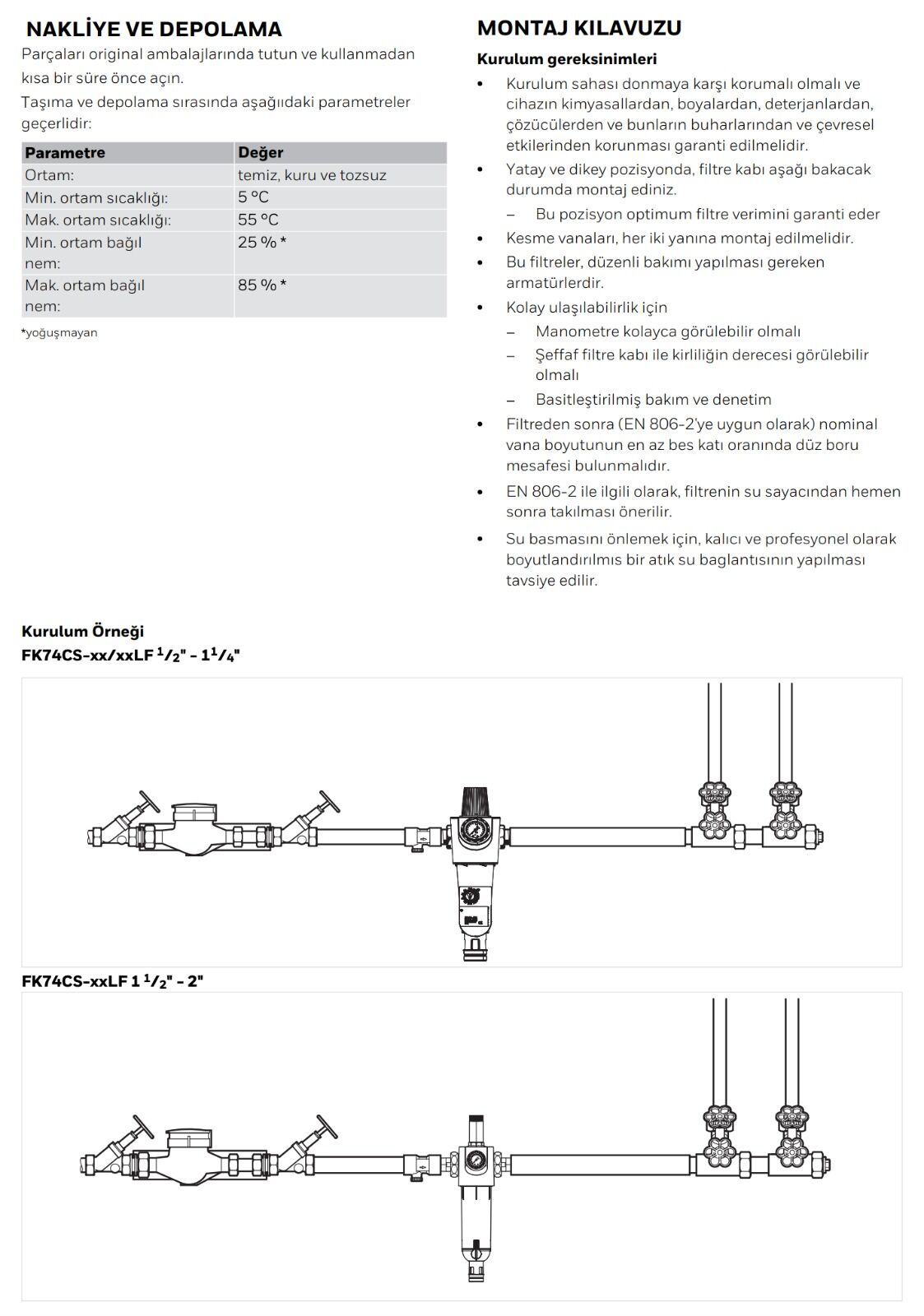 Honeywell FK74CS -1AA Basınç Düşürücülü Ters Yıkamalı Filtre 1''