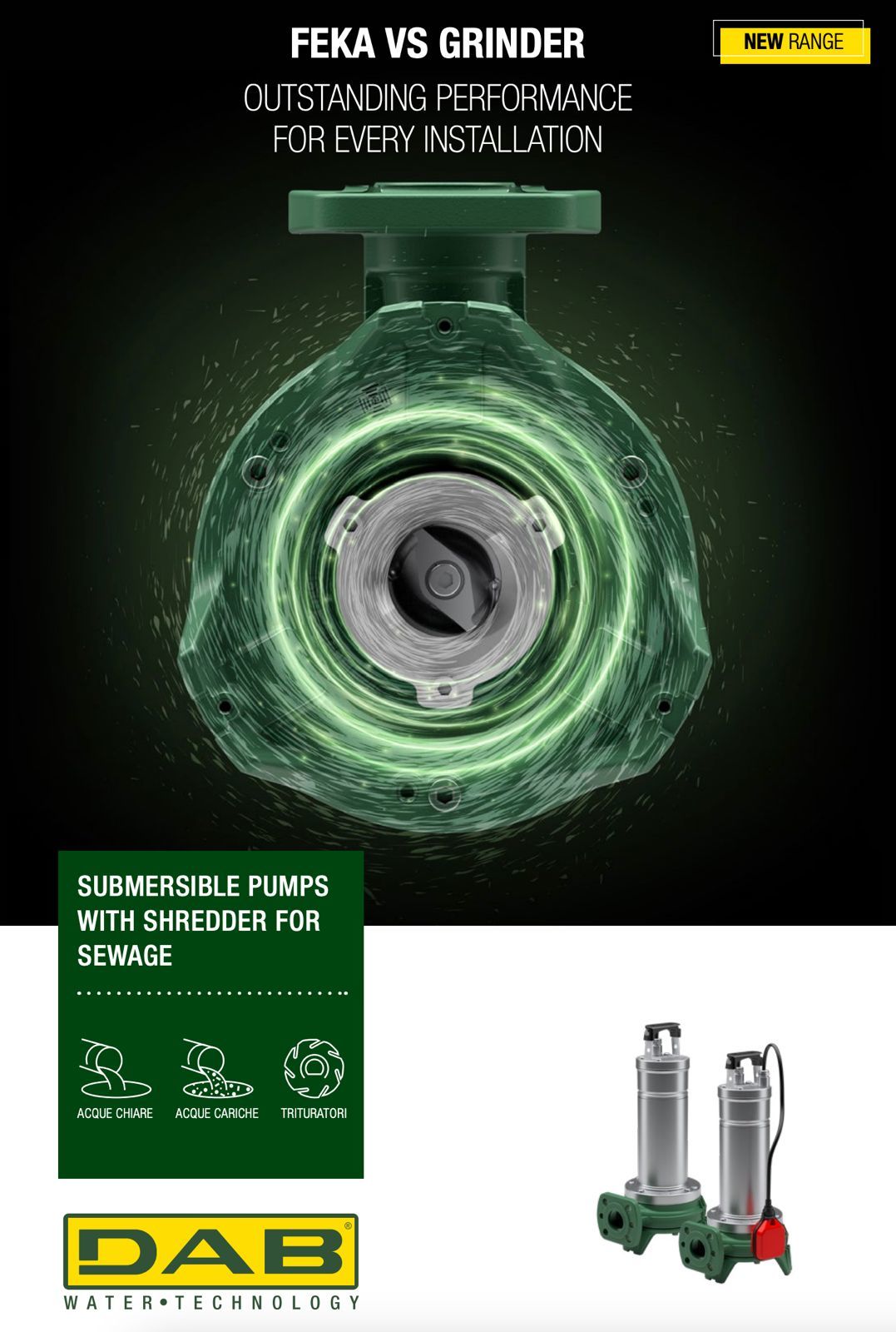 DAB FEKA VS GRINDER 1000 MA PARÇALAYICI BIÇAKLI DALGIÇ POMPA 1,36 HP