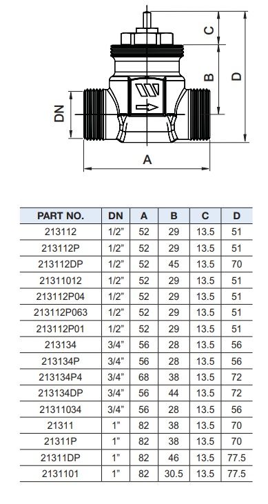 2 Yollu Fan Coil Vanası 1/2'' Watts 213112