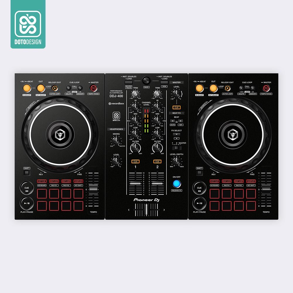 Doto Design Skin DDJ-400 | FULL COLORS | Pioneer DDJ-400 Controller ...