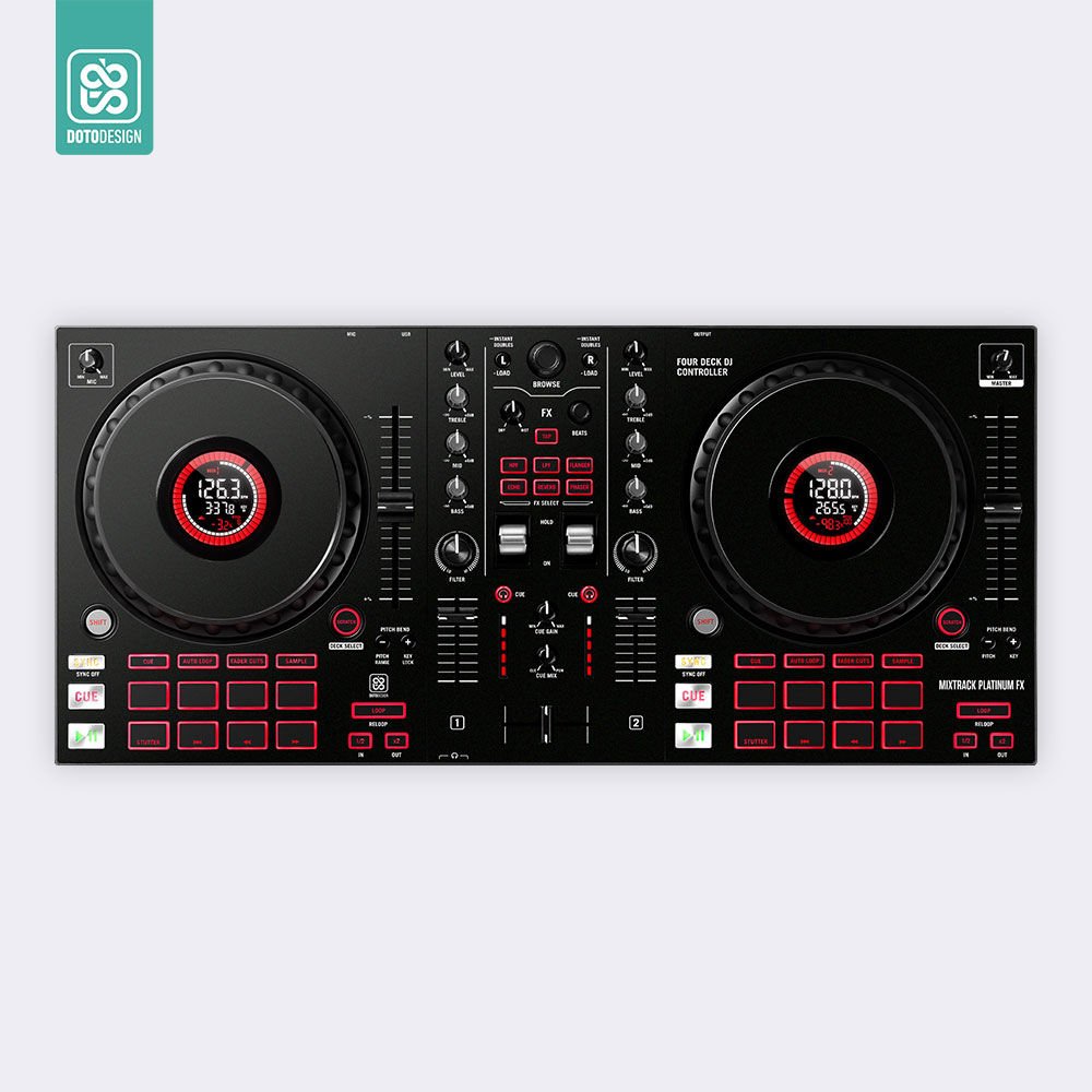 Doto Design Skin Mixtrack Platinum FX | FULL COLORS | Numark Mixtrack ...