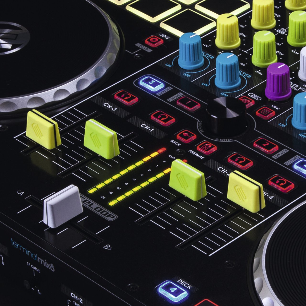 Reloop Fader Cap Set White (Set of 5) - Neon Renkli DJ Fader Caps