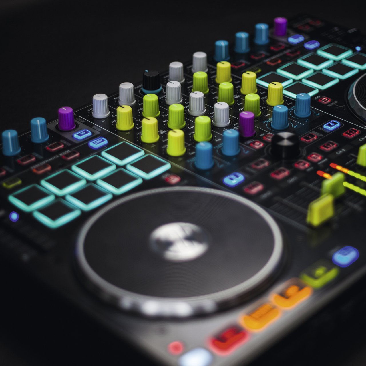 Reloop Knob Cap Set White (Set of 8) - Neon Renkli DJ Knob Caps