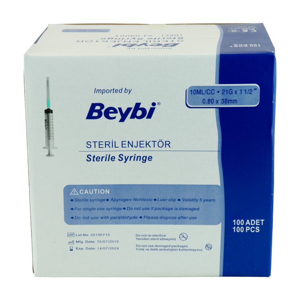 Beybi 10CC 3 Parça Enjektör 100 Adet | Steril