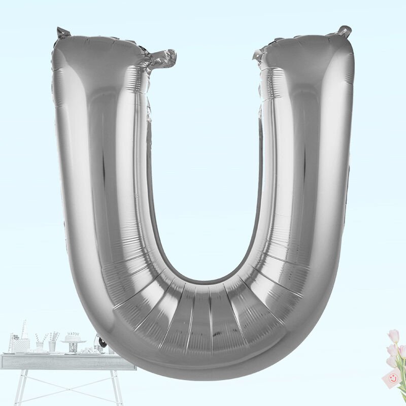 U Harf Folyo Balon, 100 cm - Gümüş I Uygun Fiyat ve Aynı Gün Kargo ...