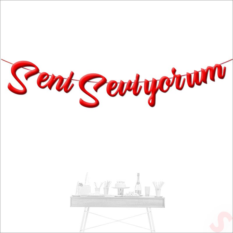 Seni Seviyorum Metalik Karton Banner, 115 cm I Uygun Fiyat ve Aynı Gün ...