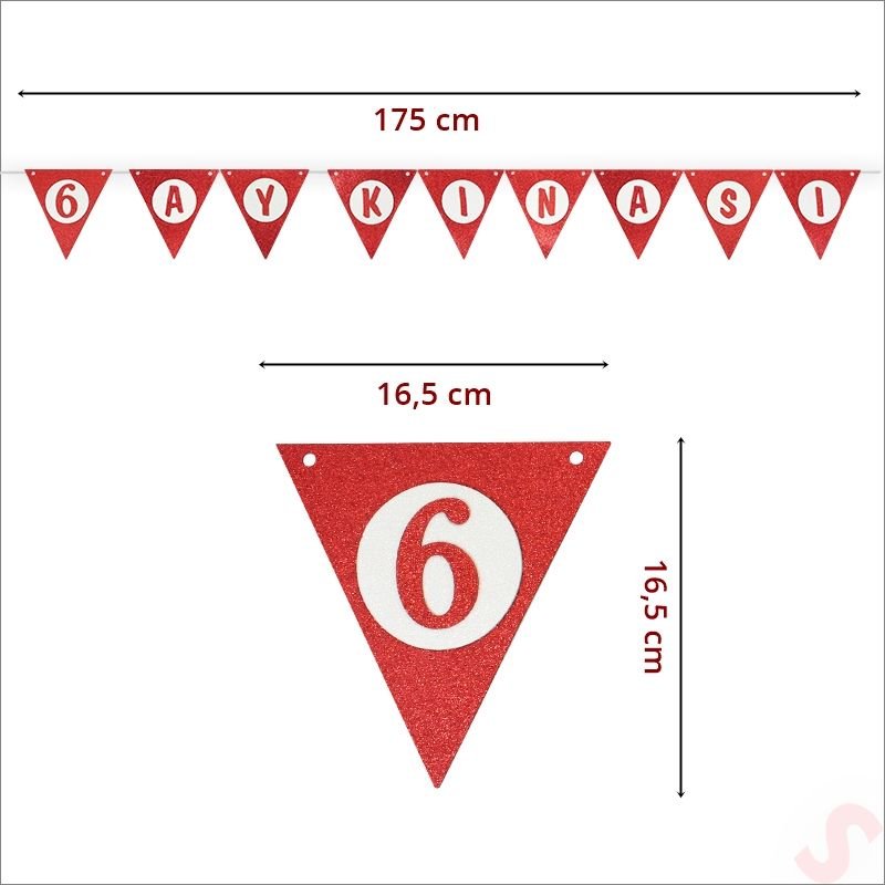6 Ay Kınası Simli Eva Banner, 1,75mt x 16,5cm I Uygun Fiyat ve Aynı Gün ...
