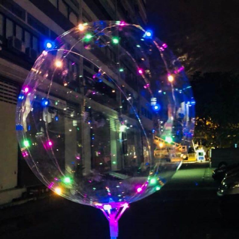 3 Mt Led Işıklı, Çubuklu, 45 cm Şeffaf Balon Seti - 1 Adet I Uygun ...