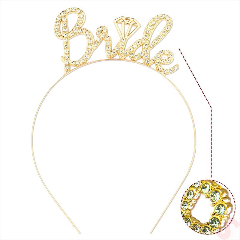 Kristal Parlak Taşlı, Metal Bride Taç - Altın I Uygun Fiyat ve Aynı Gün ...